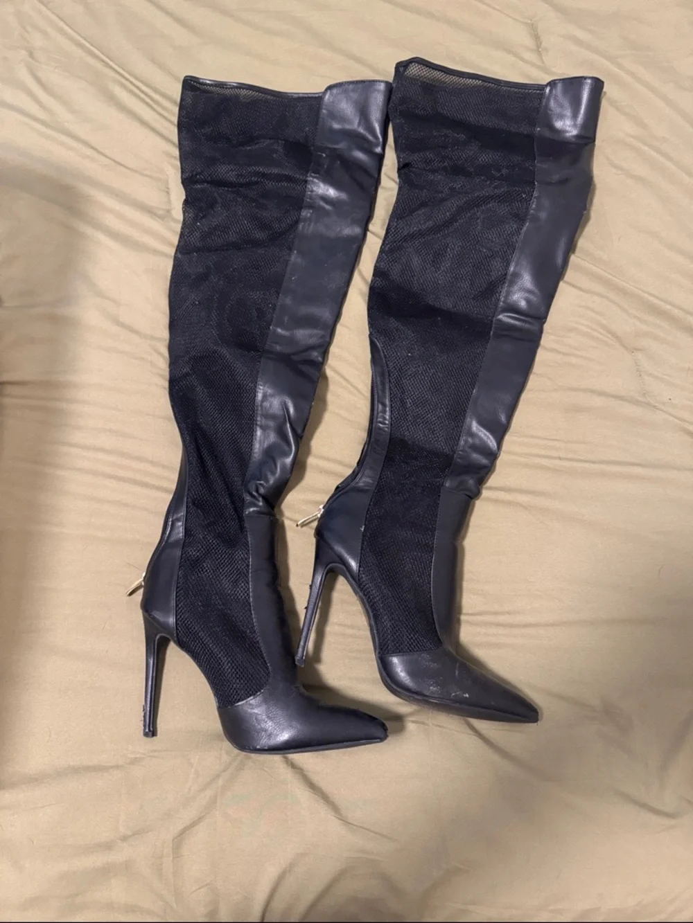 Shoes | Black Overtheknee Stiletto Boots | Poshmark